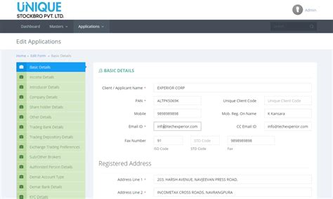 experior technologies stock trading application portal
