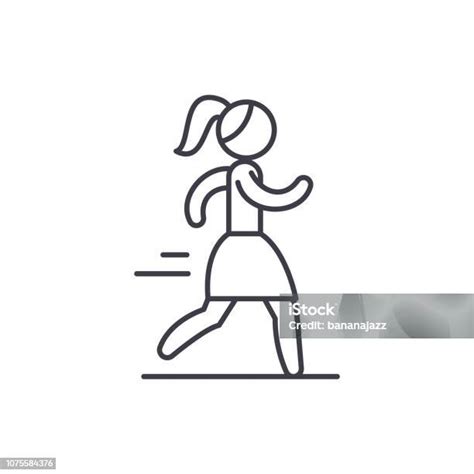 여자 실행 라인 아이콘 개념입니다 벡터 선형 삽화 상징 기호를 실행 하는 여자 가냘픈에 대한 스톡 벡터 아트 및 기타 이미지 가냘픈 개념 개체 그룹 Istock