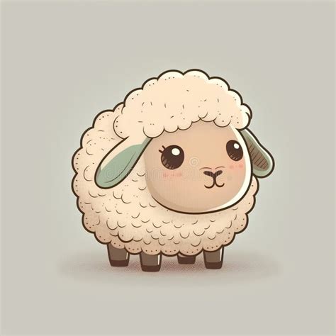 Cute Cartoon Sheep Vector Illustration Of A Cute Cartoon Sheep Stock