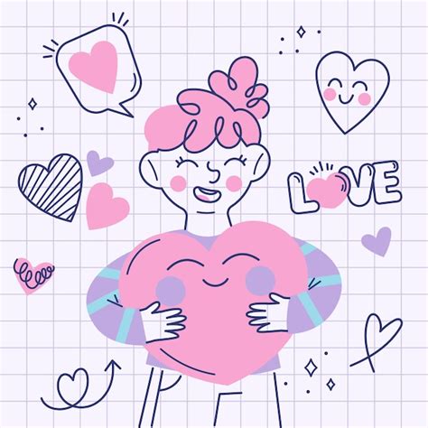 Free Vector Hand Drawn Heart Doodle Illustration