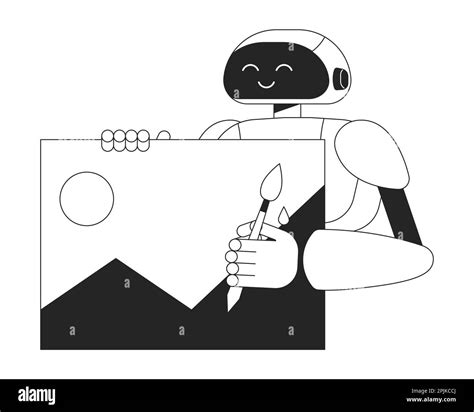ai image generator black and white concept vector spot illustration