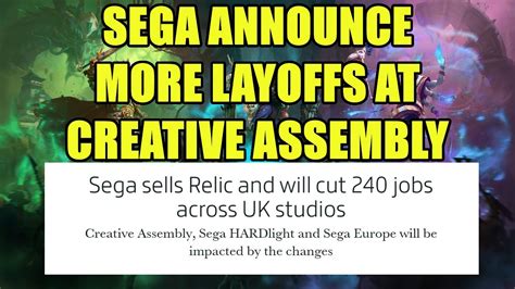 News Sega Announce More Layoffs For Creative Assembly Youtube