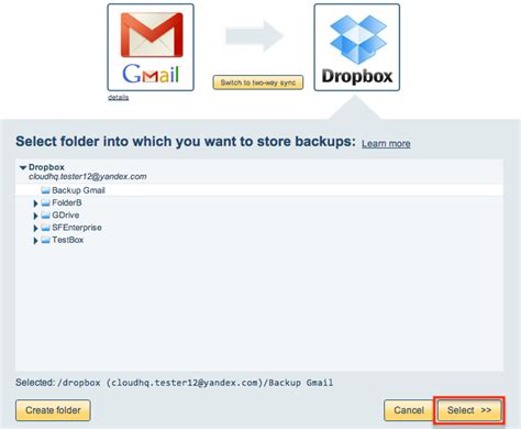 how to backup gmail to dropbox cloudhq support