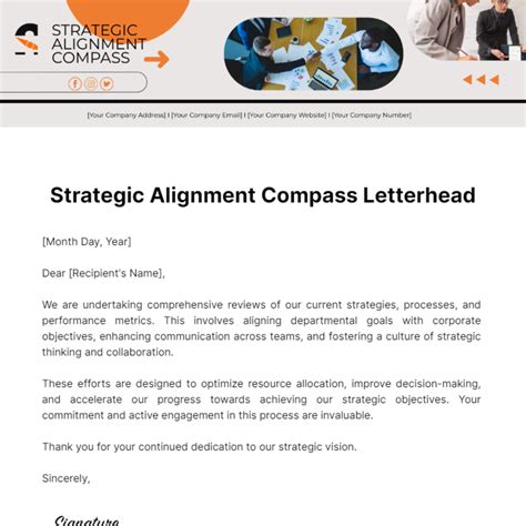 Free Strategic Alignment Compass Letterhead Template To Edit Online