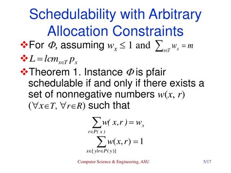 Ppt Polynomial Time Pfair Scheduling With Allocation Constraints On