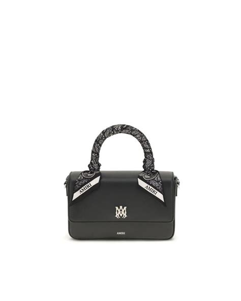 Amiri Black Calf Leather Bos Taurus Shoulder Bag Lyst
