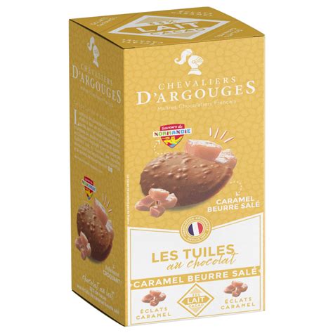 Tuiles de chocolat au lait éclats de caramel beurre salé