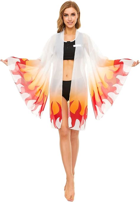 Demon Slayer Kimetsu No Yaiba Swimsuit Kochou Shinobu Cosplay Costume Swimwear With Beach Cover