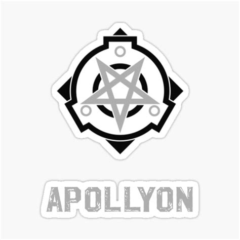Scp Foundation Members Tees Class Obejct Apollyon Sticker For Sale