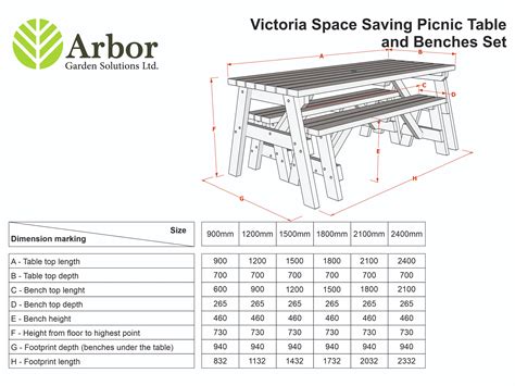 Space Saving Victoria Picnic Table And Benches Smart Outdoor Design