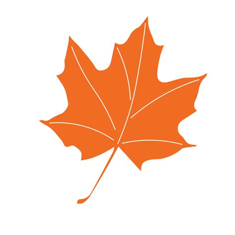 Autumn Orange Leaf Flat Vector Single Element Isolate On White