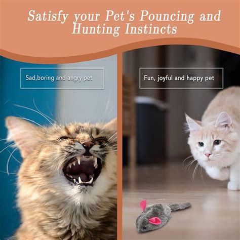Sungrow Interactive Ferret Cat Squeaky Mouse Plush Kicker Toy For