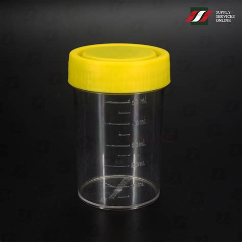 60ml ฝาเหลือง กระปุกเก็บปัสสาวะ สิ่งส่งตรวจ Urine Container Ps 100