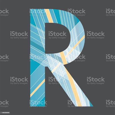 Blue Yellow Dynamic Modern Futuristic Alphabet Vector Stock