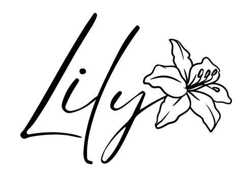 Lily Name Flower Digital Design Png Svg Download Etsy