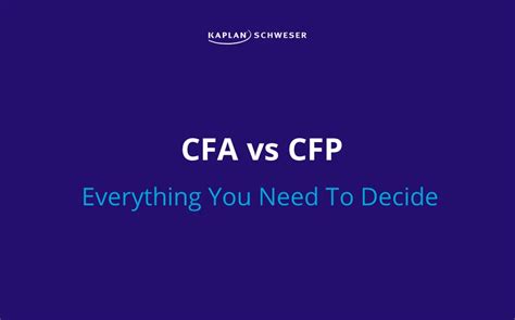 Cfa Vs Cfp Side By Side Comparison Kaplan Schweser