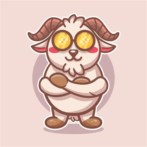 Premium Vector Cool Goat Animal Character Mascot With Crossed Arms