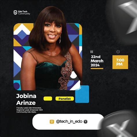 Meet Our Speaker Jobina Arinze Jobina Arinze Is The Faculty Lead At Edoinnovates And In Her