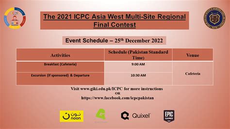the 2021 icpc asia west multi site regional final contest ghulam ishaq khan institute of