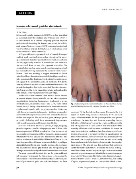 Pdf Inverse Subcorneal Pustular Dermatosis