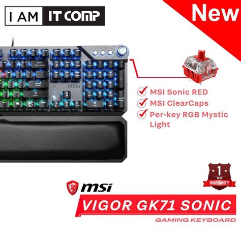 Msi Vigor Gk71 Sonic Us Gaming Keyboard Red Switches Shopee Malaysia