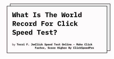 What Is The World Record For Click Speed Test Click Speed Test