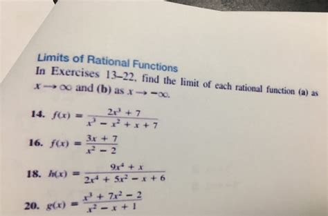 Solved Limits Of Rational Functions In Exercises 13 22 Find