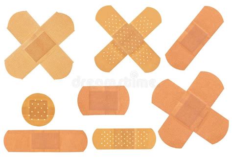 Collection Of Different Medical Plasters Isolated On White Background