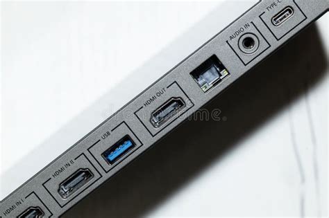 Usb Hdmi Type C Connectors Of Modern Electronical Device Laptop Object Wire Technology Concept