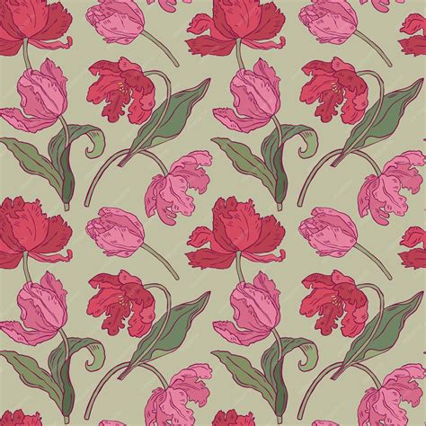 Premium Vector Minimal Vector Botanical Seamless Pattern For