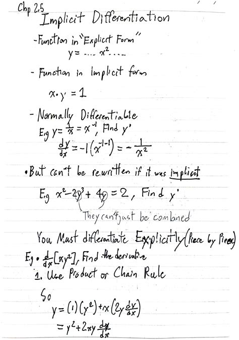 SOLUTION Introduction To Implicit Differentiation Calculus Math Notes Studypool
