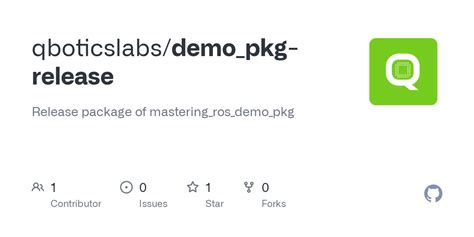 Github Qboticslabs Demo Pkg Release Release Package Of Mastering Ros Demo Pkg