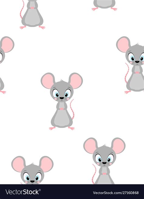 Seamless Pattern With Cute Rat Royalty Free Vector Image