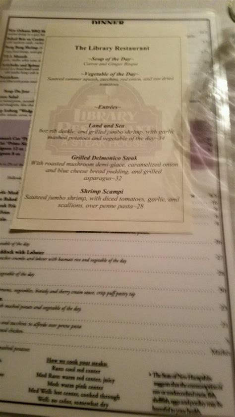 Menu At Library Restaurant Portsmouth