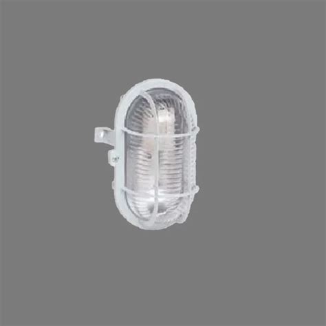 Legrand Bulkhead Light Ip44 Ik06 Oval 60 W E27 Plastic Grid Screw