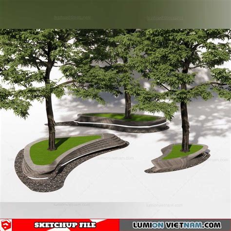 Tree Pot With Seating Sketchup Models By Dinh Thanh