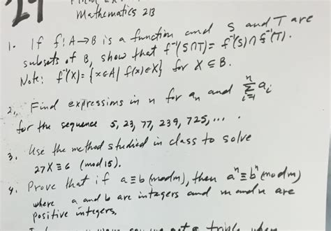 Solved If F A Right Arrow B Is A Funtion And S And T Are Chegg Com