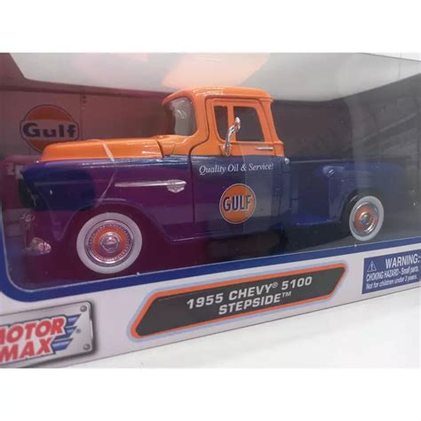 Carro Chevy 5100 Stepside 1955 Gulf Escala 124 De ColecciÓn Motormax