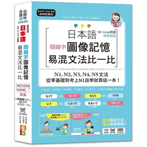 Qr Code朗讀 隨看隨聽 日本語關鍵字圖像記憶易混文法比一比n1n2n3n4n5文法，從零基礎到考上n1自學就靠這一本（25k