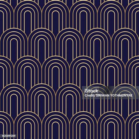 완벽 한 금색 라인 아트 데코 패턴 기하학적 모양 반복 배경 벡터 일러스트 레이 션 0명에 대한 스톡 벡터 아트 및 기타 이미지 0명 고풍스런 곡선 Istock