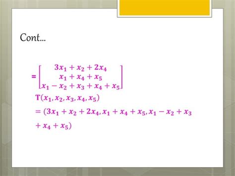 Matrix Of Linear Transformation Pptx