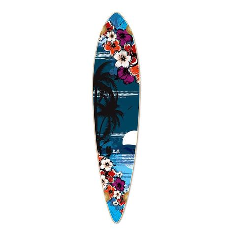 Punked Pintail Tropical Night Longboard Deck Longboards Usa