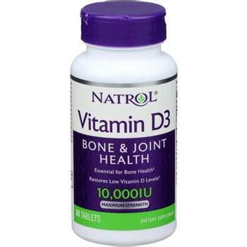 Natrol Vitamin D3, Bone & Joint Health, Strawberry Natural Flavor ...