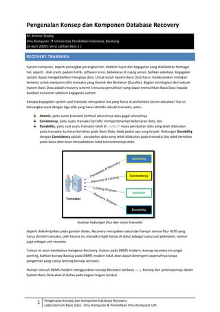Pengenalan Konsep Dan Komponen Oracle Database Recovery PDF