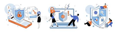 Database Security Safety Measures Are Implemented To Keep Databases Secure Stock Vector