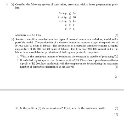 Solved A ﻿consider The Following System Of Constraints