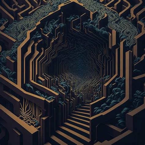 Premium Ai Image Mc Escherinspired Maze Where Each Passage Represents
