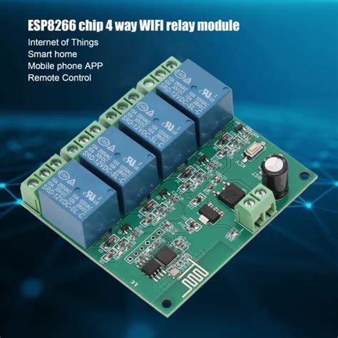 DC12V WIFI RELAY MODULE WiFi Wireless Control Quad Relay Board ESP8266