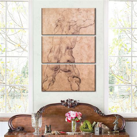 Kneeling Male Nude Wall Art By Michelangelo Elephant Stock