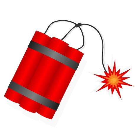 Premium Vector Red Sticks Of Dynamite With Flash Fire On The Fuse Vector Illustration